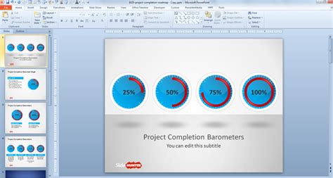 Free Project Completion Barometer Shapes For Powerpoint And Presentation