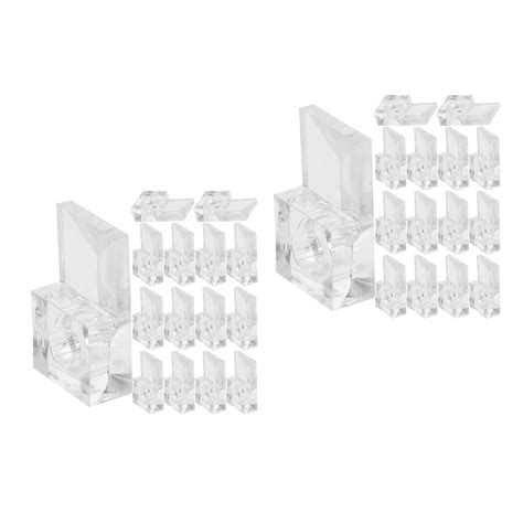 Worgeous 50 Sets Heavy Duty Mirror Clips Mirror Holder Clips Clear Plastic Mirror Holders Mirror