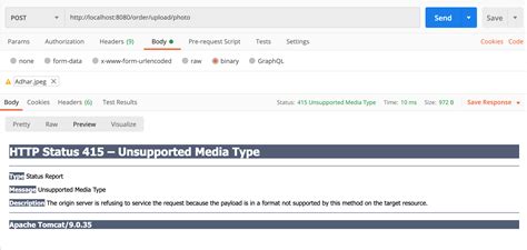 Java Jersey File Uploading Using Rest Api Fails With Status 415