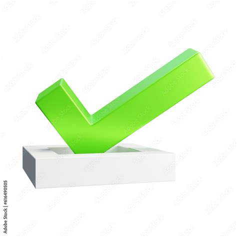Check Mark Approved Sign Ui Icon 3d Rendering Stock Illustration Adobe Stock