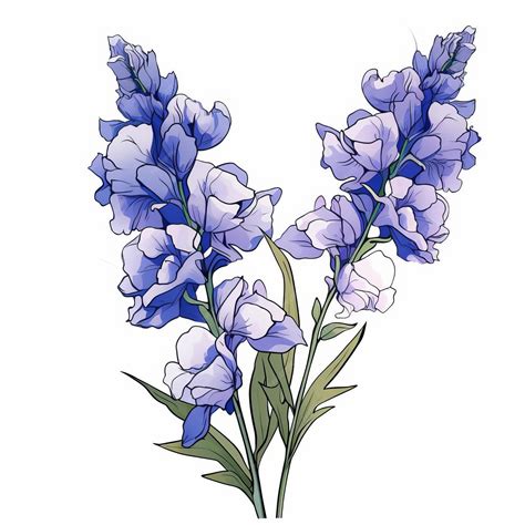 Delphinium Very Simple Cartoon Style With White Background Premium Ai Generated Image Delphinium Very Simple Cartoon Style With White Background Premium Ai Generated Image
