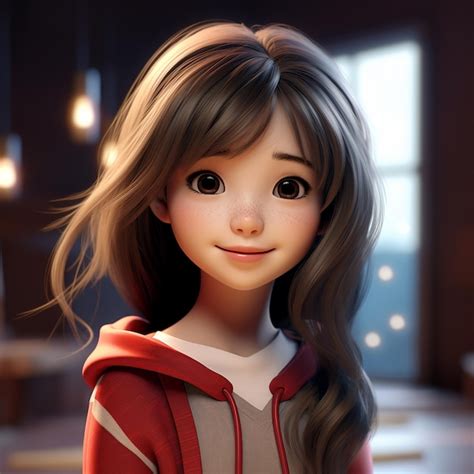Premium Photo 3d Rendering Of Cartoon Like Asian Girl