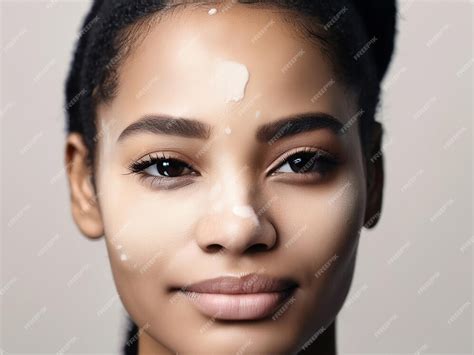 Premium Photo A Woman With A White Patch On Her Face