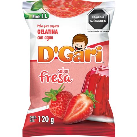 Pieza Polvo Para Preparar Gelatina De Agua Dgari Fresa 1 La Tienda