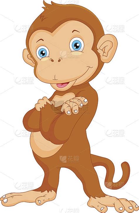 卡通可爱的猴子素材 花瓣网