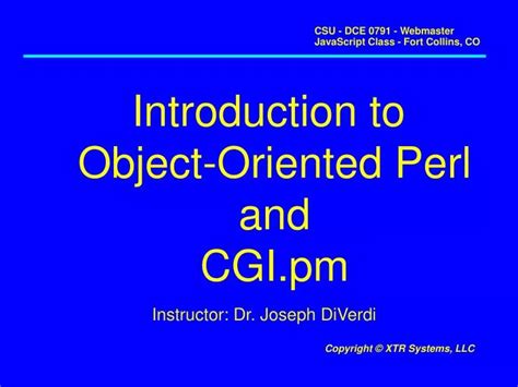 Ppt Introduction To Object Oriented Perl And Cgipm Powerpoint