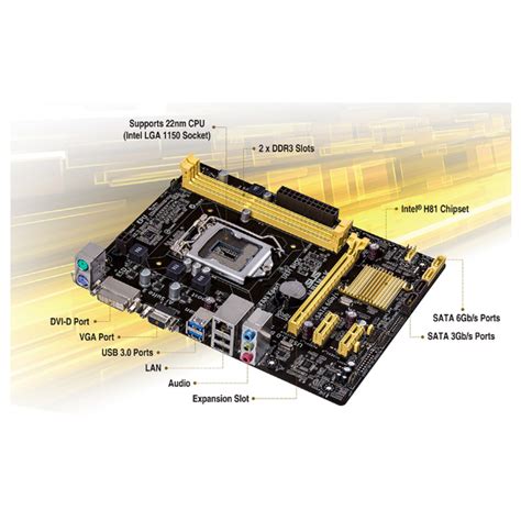 Mainboard Asus H M K Intel H Intel LGA M ATX Khe Ram DDR Lan