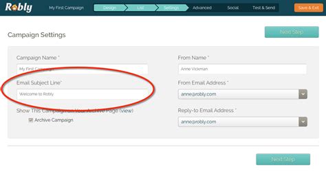 How Do I Change Or Update My Subject Line Support Robly Com