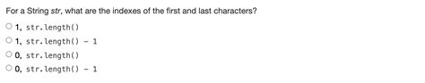 Solved Which Of The Following Method From The String Class