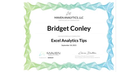 Bridget Conley On Linkedin Excel Analytics Tips • Bridget Conley • Maven Analytics Credentials