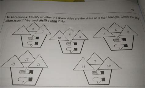 Solved 10 B Directions Identify Whether The Given Sides Are The