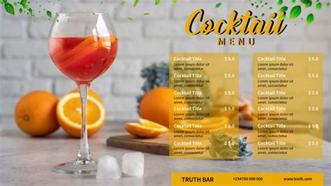 Cocktail Menu Design Template Postermywall