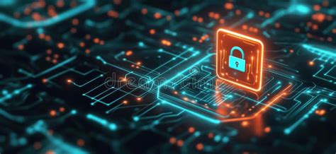 Digital Security Lock Symbolizing Cybersecurity Protection On A