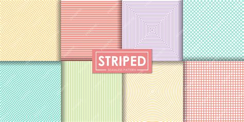 Premium Vector Striped Seamless Pattern Vector Collection