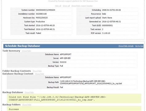 Rsp Scheduled Database Backup Sap Community