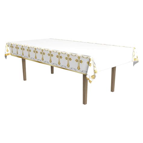 Easter Religious Plastic Table Cover 54 In X 108 In Table Decoration