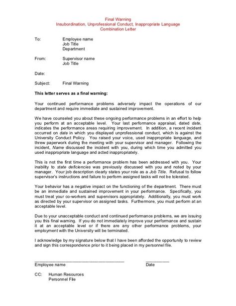 Benhostmacacolkutz36 Insubordinate Conduct Counseling Statement