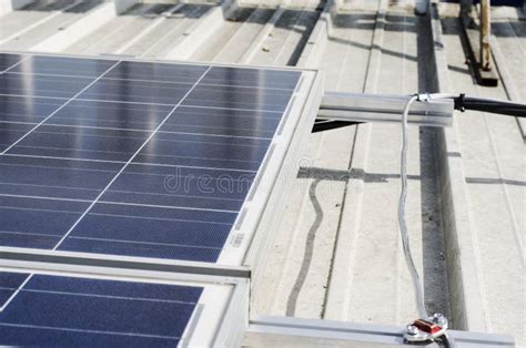 Solar Panels And Polycrystalline Photovoltaic Cells Stock Image Image