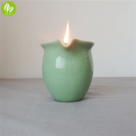 Green Glossy Glaze Porcelain Ceramic Container Ceramic Jar For Massage