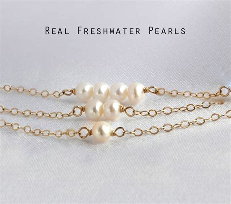 Pearl Choker Necklace Dainty Gold Choker Gold Filled Rose Etsy