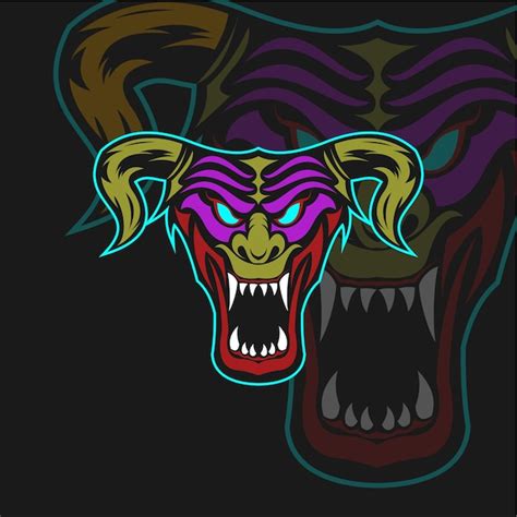 Vector Devil Bull Head Premium Vector