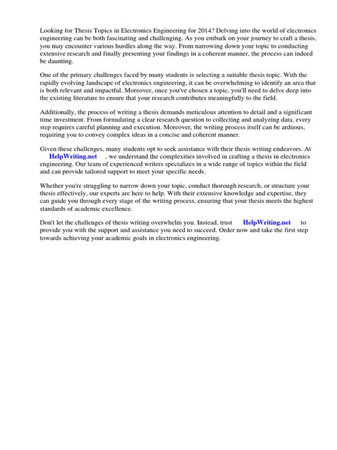 Thesis Topics For Electronics Engineering 2014 Pdf Thesis Engineering