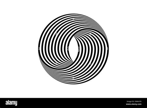 3d Logo Design Abstract Black And White Circles Geometric Pattern With