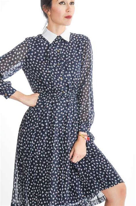 Vestido Vintage 90s Estilo Francés Floral Talla S M Ropa de época