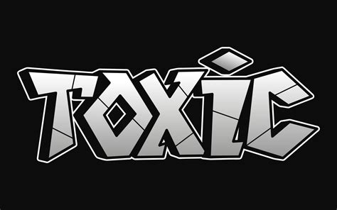 Toxic Word Graffiti Style Letters Vector Hand Drawn Doodle Cartoon Logo