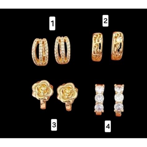 Light Gold Earrings Rate 15 18 Gram Shopee Malaysia