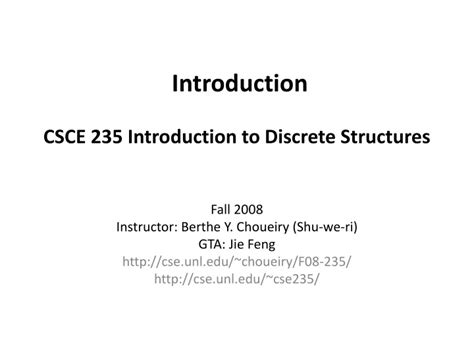 PPT Introduction CSCE Introduction To Discrete Structures