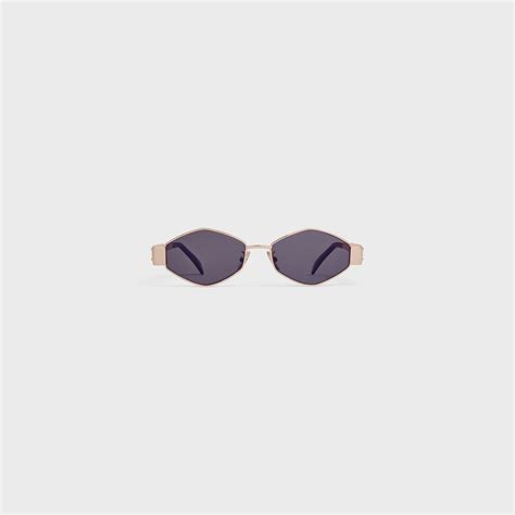 Triomphe Metal 02 Sunglasses In Metal Rose Gold Smoke Celine