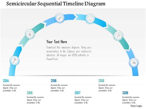 1214 semicircular sequential timeline diagram powerpoint template
