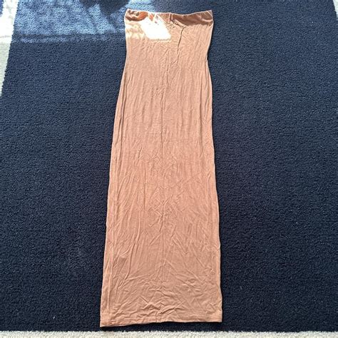 Basic Tan Bandeau Midaxi Dress Depop