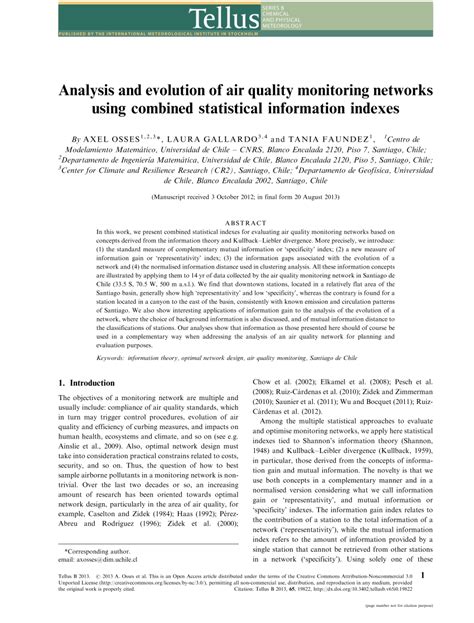 Pdf Analysis And Evolution Of Air Quality Monitoring Networks Using Combined Statistical