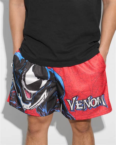 Venom Spider Webs Retro Shorts Chalk Line Apparel
