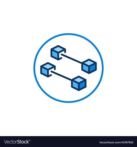 Block Chain Concept Blue Round Icon Royalty Free Vector