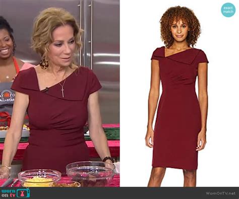 Wornontv Kathies Red Folded Neckline Dress On Today Kathie Lee