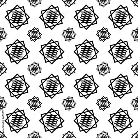 Seamless Pattern Stylish Square Elements With Lines Unique Repeated