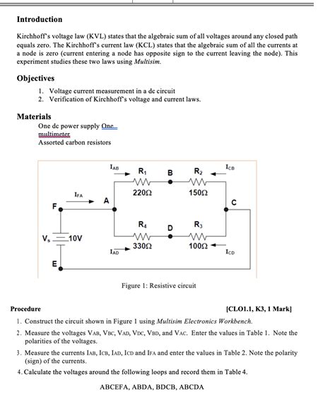 Solved Introduction Kirchhoff S Voltage Law KVL States Chegg
