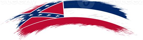 Flag Of Mississippi In Rounded Brush Stroke 55802696 Png