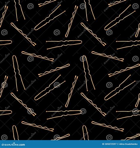 Watercolor Bobby Pin Seamless Pattern Stock Illustration Illustration Of Object Femininity