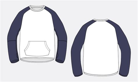 짧은 소매 T 셔츠 기술 패션 평면 스케치 벡터 일러스트 템플릿 전면 및 후면 보기 프리미엄 벡터