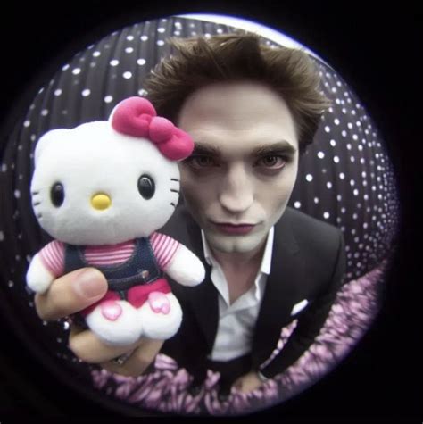 A Man Holding A Hello Kitty Doll In His Hand