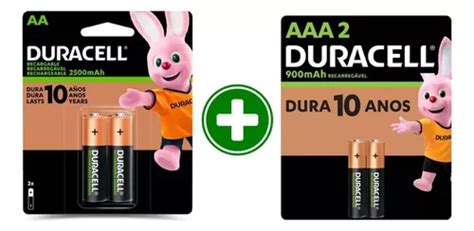 Pilha Recarregável Aa mah Aaa mha Duracell Parcelamento sem juros