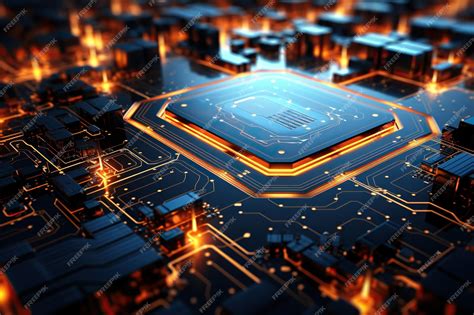 Premium Ai Image Close Up Macro Shot Of Circuit Cyberspace Board With