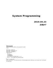 주차과제 docx System Programming 과제 Homework Try ex below Who is the parent of
