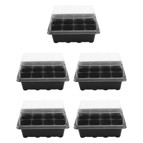 Raindrops Seedling Starter Tray 5set Black Plastic With Insulation