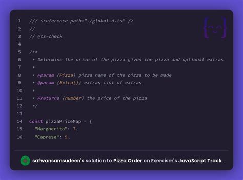 Safwansamsudeen S Solution For Pizza Order In JavaScript On Exercism