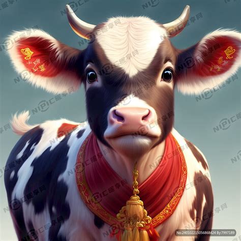 Ai创作图可爱小牛 昵图网
